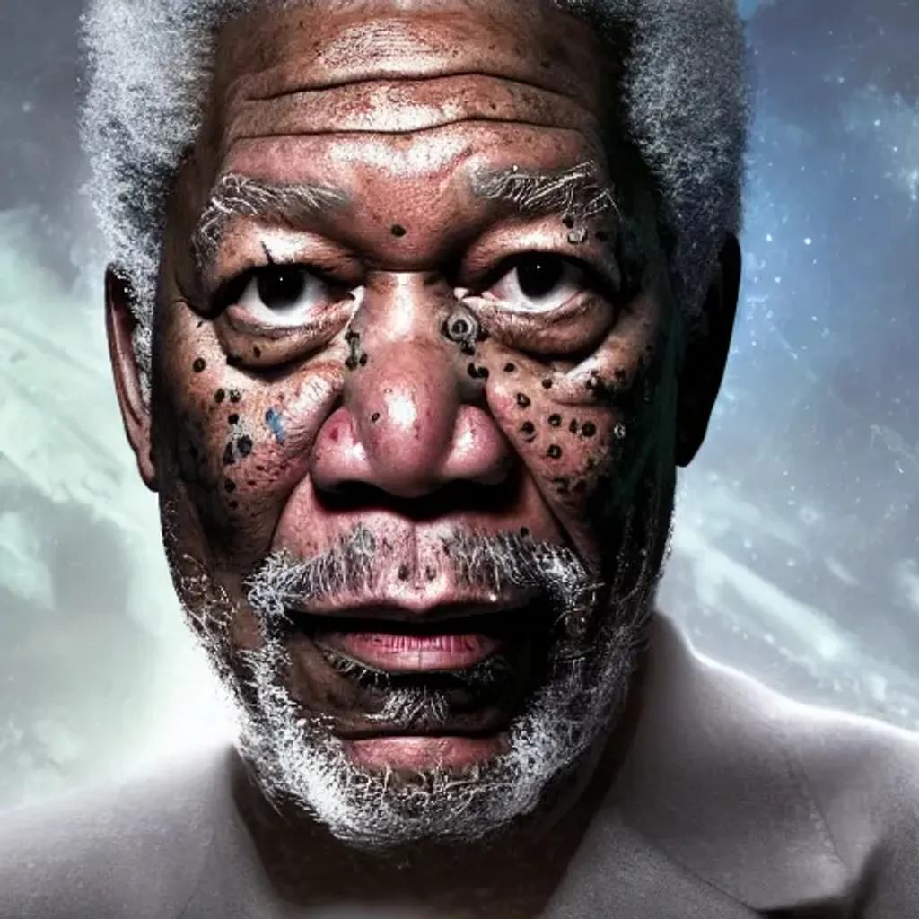 Morgan Freeman as a dangerous alien, angry, 4K, 8K,... | OpenArt