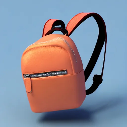 Tiny cute isometric backpack, soft smooth lighting,...