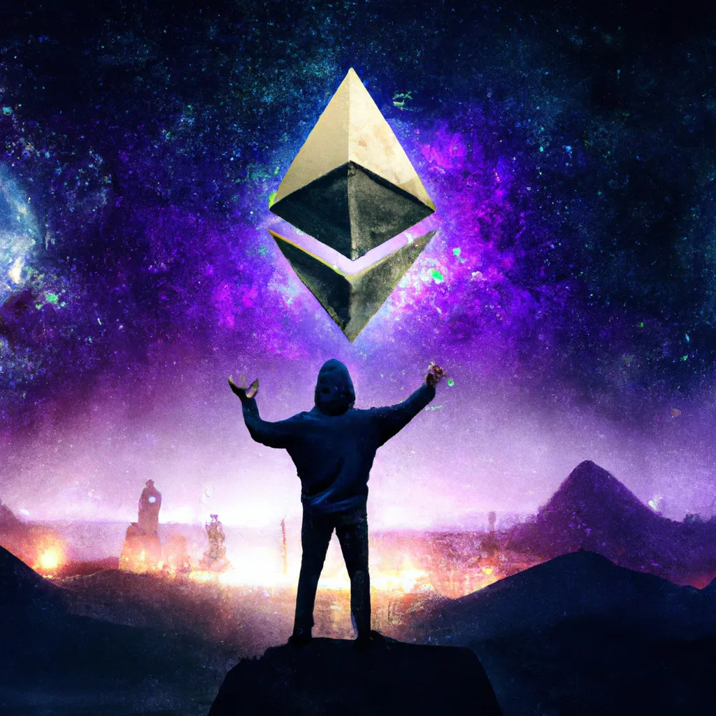 ethereum logo in center surrounded by a lot of ether... | OpenArt