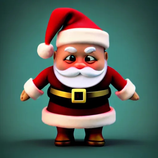 tiny cute Santa toy, standing character, soft smooth...