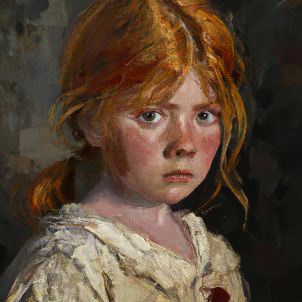 cosy, professional painting , red haired Girl with c... | OpenArt