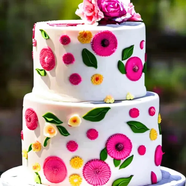 Cake with beautiful pattern icing | OpenArt
