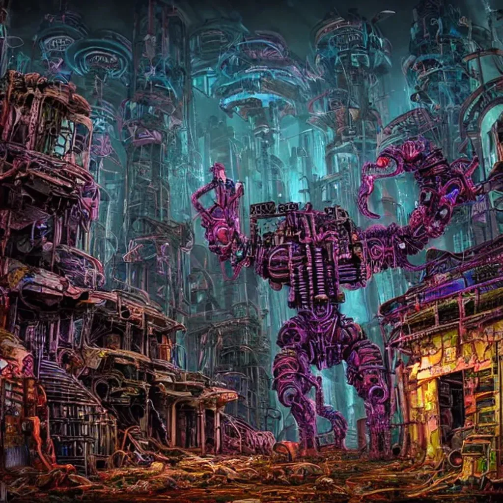 Horror. Towering. Steam comes out of the terrifying,... | OpenArt