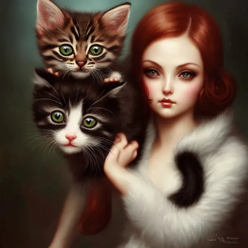 Cute Kitten Advanced Digital Chibi Art Tom Bagshaw OpenArt
