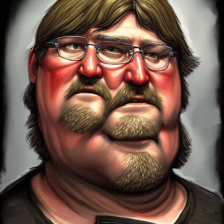 Gabe Newell, from Valve . realistic, detailed ,by A...