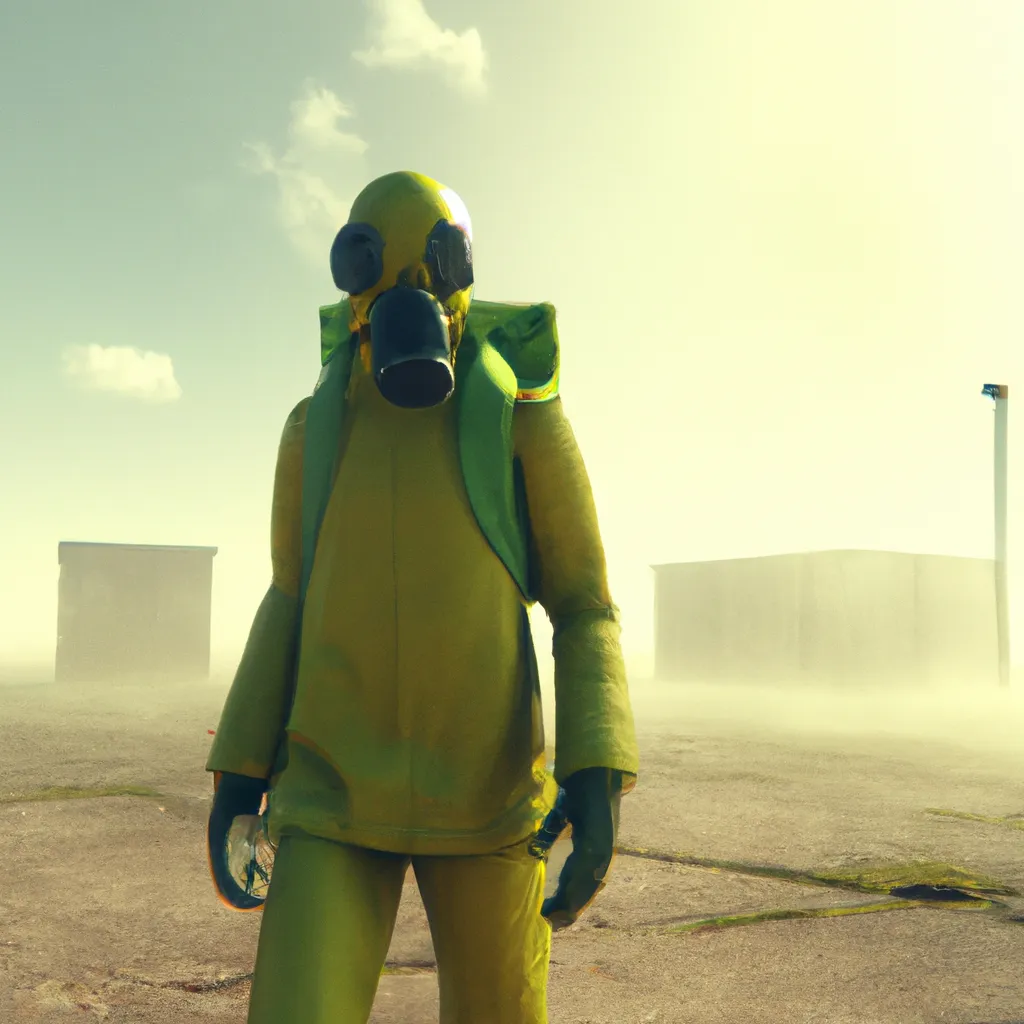 Guy in a hazmat suit In sewers with clear water with... | OpenArt