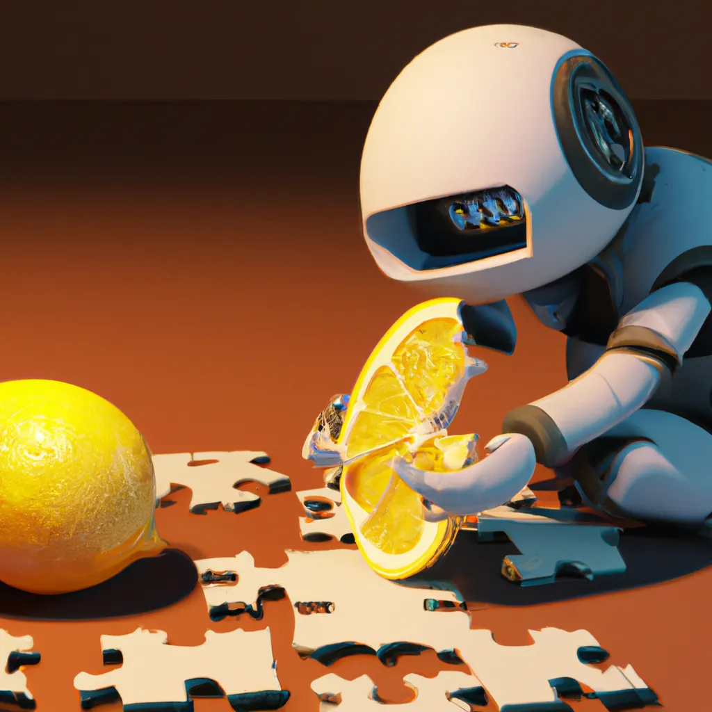 little lemon robot, close up, two tone, fourier seri... | OpenArt