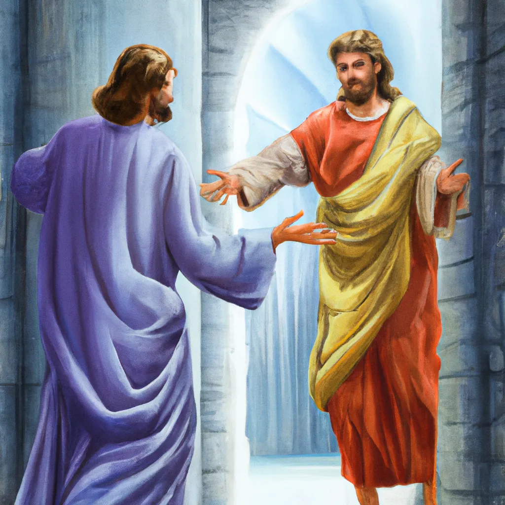 Jesus calling to the resurrected, Lazarus who stands... | OpenArt