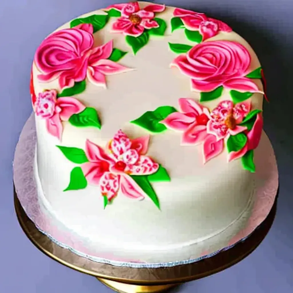 Cake with beautiful pattern icing | OpenArt