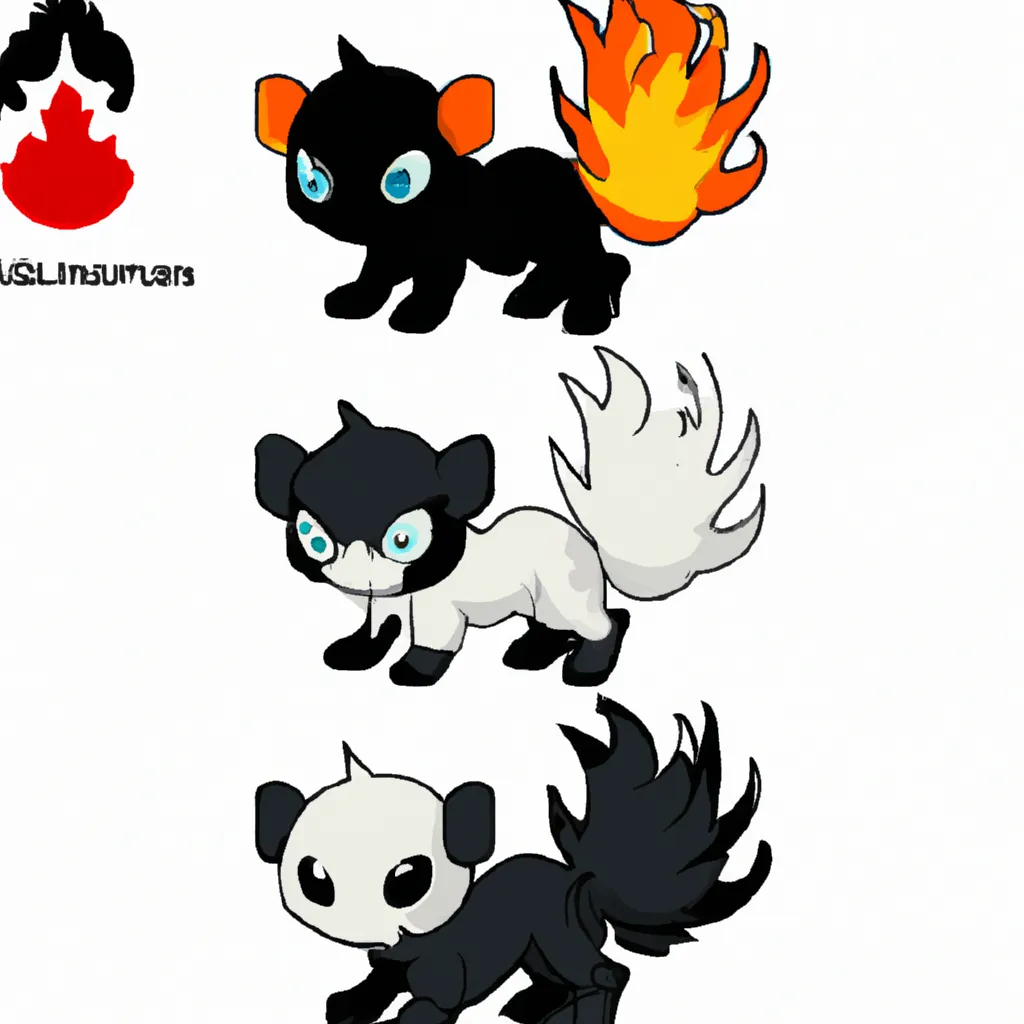 skunk pokemon, spotted skunk, fire and ghost type po... | OpenArt