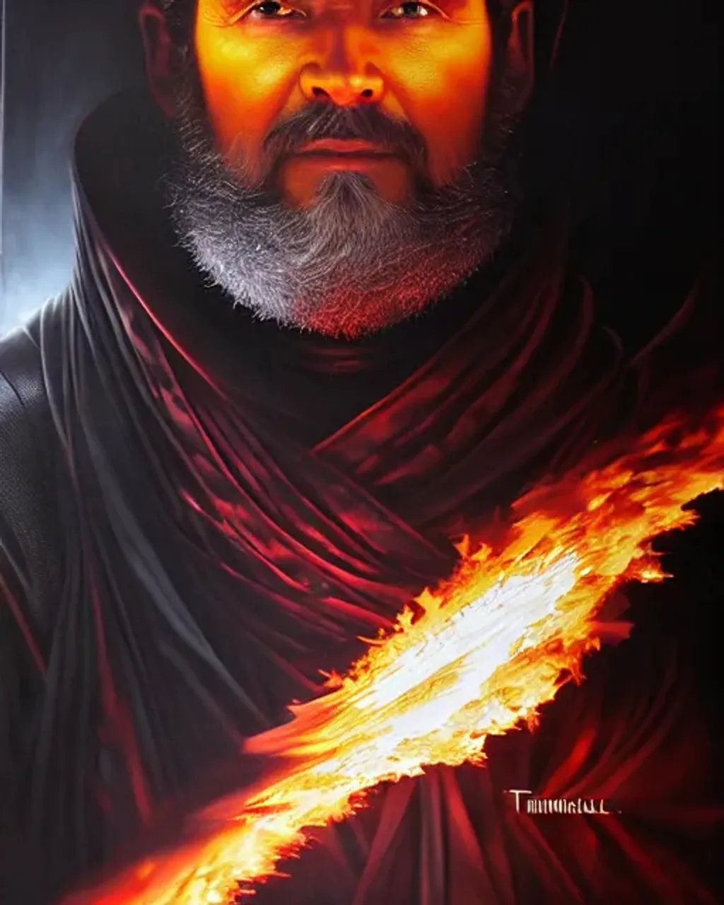 impressionist painting of an African wizard shooting... | OpenArt