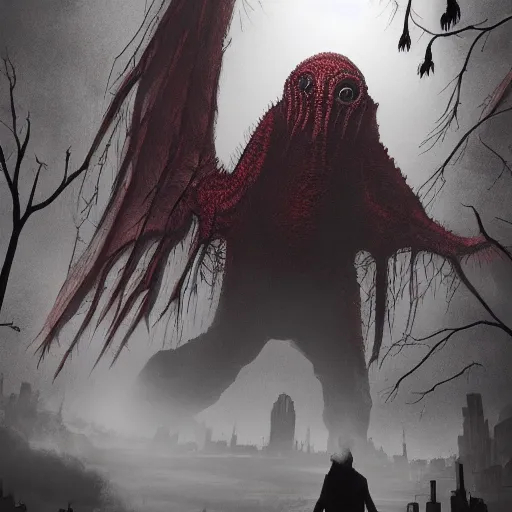 Dystopian Wasteland world, foggy place, and a giant...