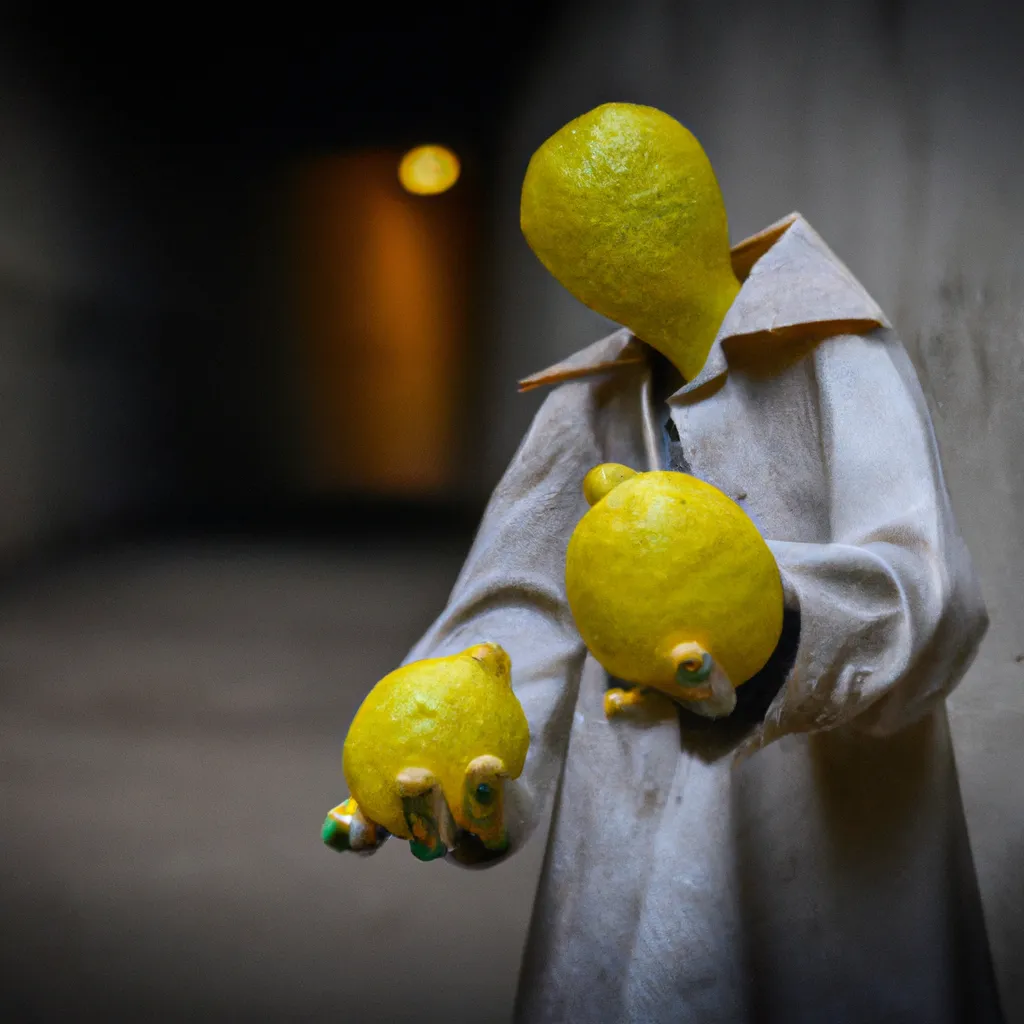 A Photo of a Anthropomorphic Lemon standing in a all... | OpenArt