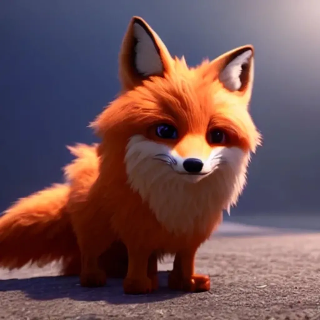 cutest extra fluffy 3d fox creature on earth with la... | OpenArt