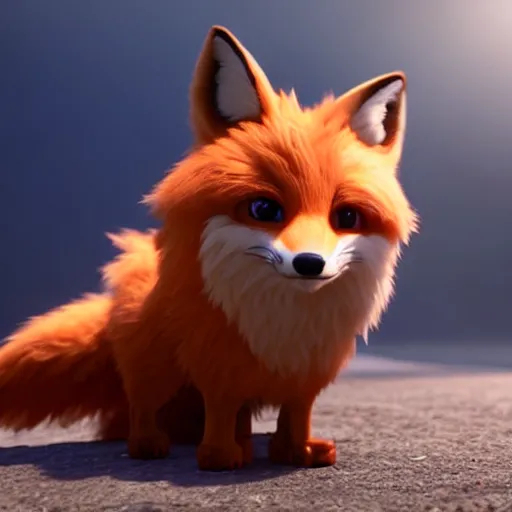 cutest extra fluffy 3d fox creature on earth with la... | OpenArt