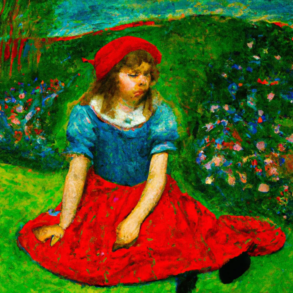 Bratty Girl in a Red Dress, by Claude Monet | OpenArt