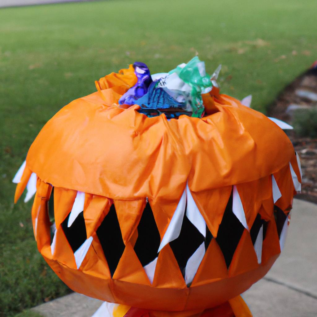 A photo of a pumpkin piñata filled with teeth | OpenArt