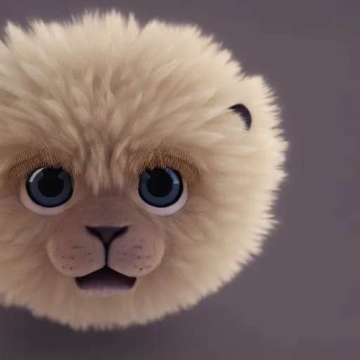 3d fluffy lions mane fungi, closeup cute and adorabl...