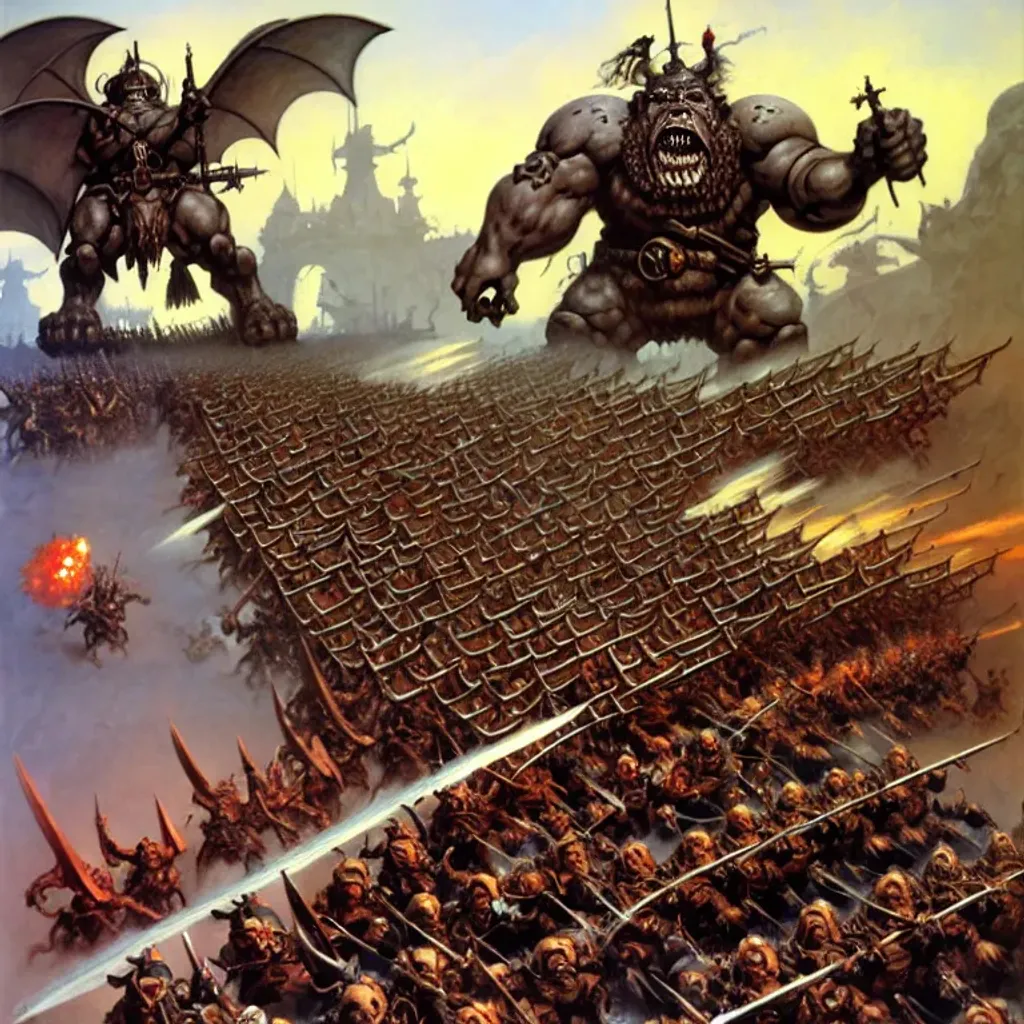 Big armed and armored mongol troll soldiers, demons... | OpenArt