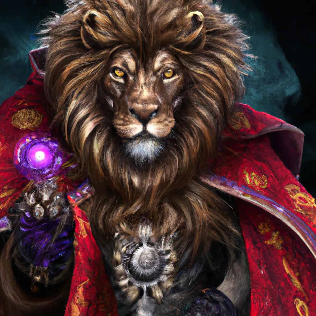 "Braided red mane lion Monk with auburn red fur dnd"... | OpenArt