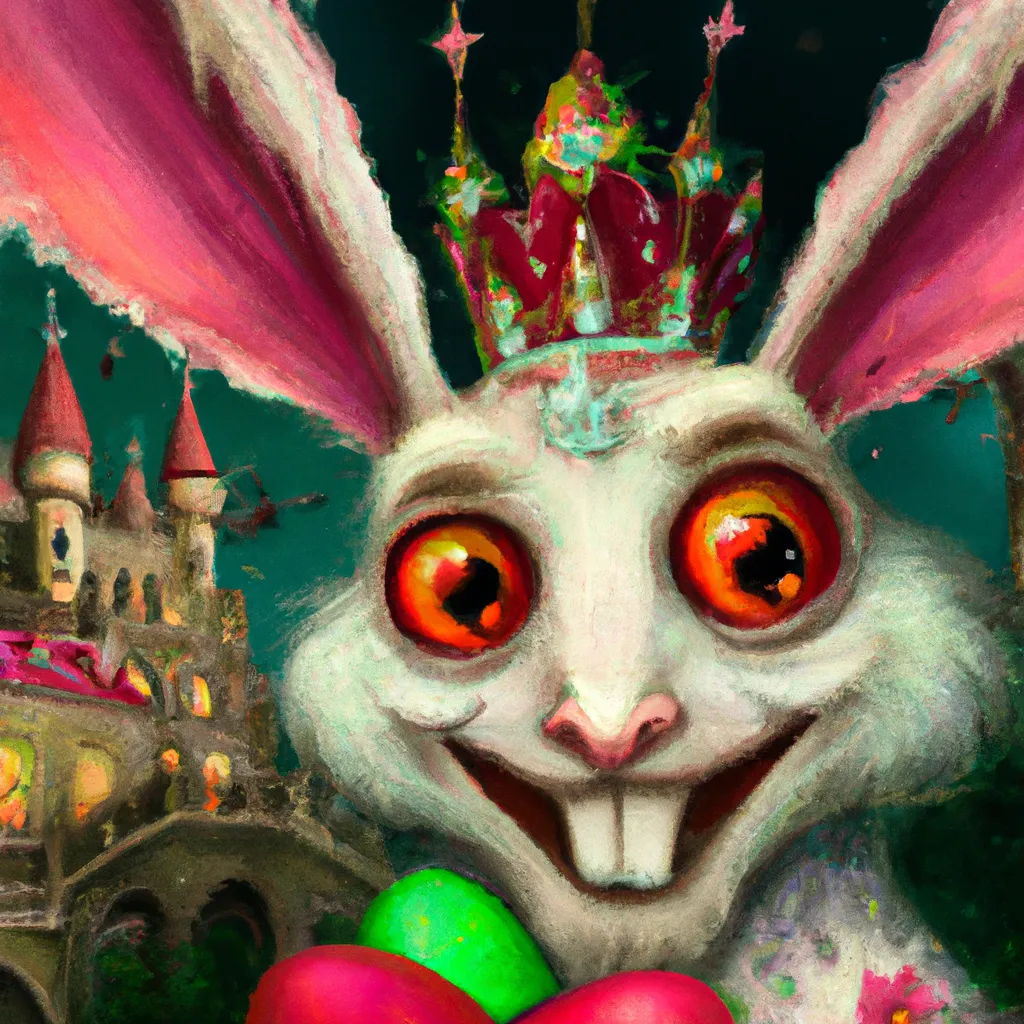 Face of a joking laughing blue easter bunny with lon... | OpenArt