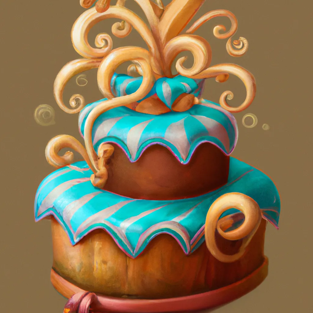 Cake with beautiful pattern icing, digital art | OpenArt