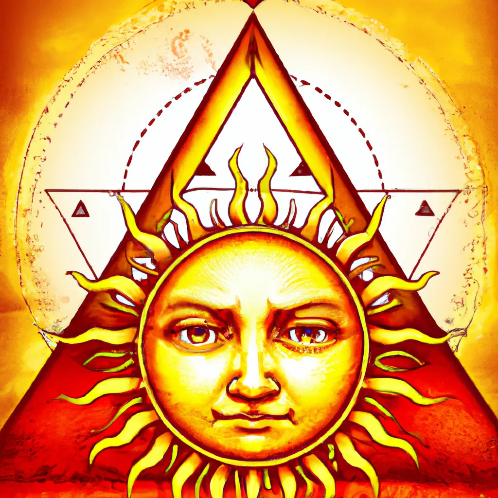 sun with face alchemy, pyramid, eye, esoteric, medie... | OpenArt