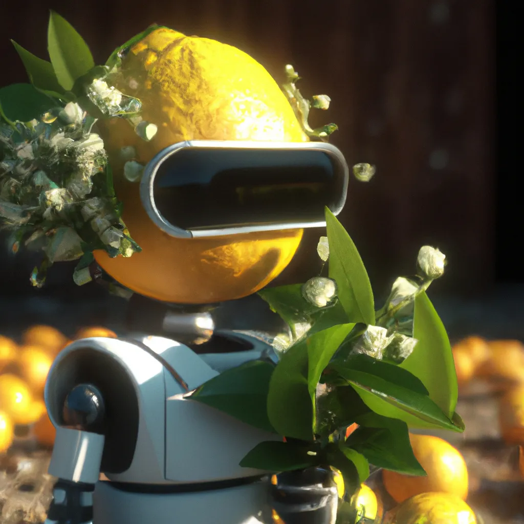 lemon character robot flowerpunk dystopian blender l... | OpenArt