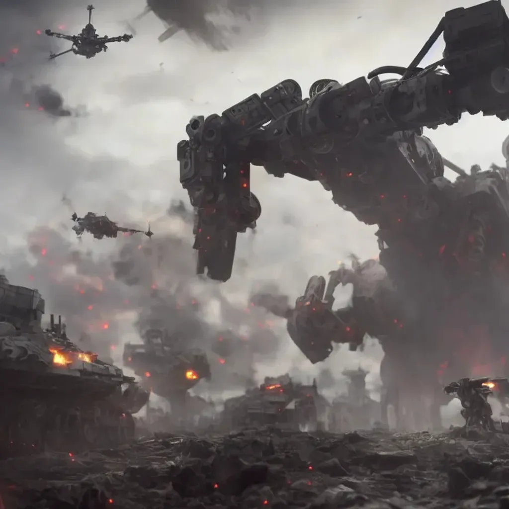 Robots in battlefield | OpenArt