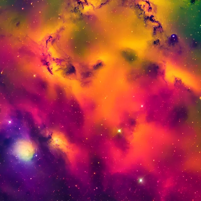 Milky way, space Nebula, warm colors, highly detailed
