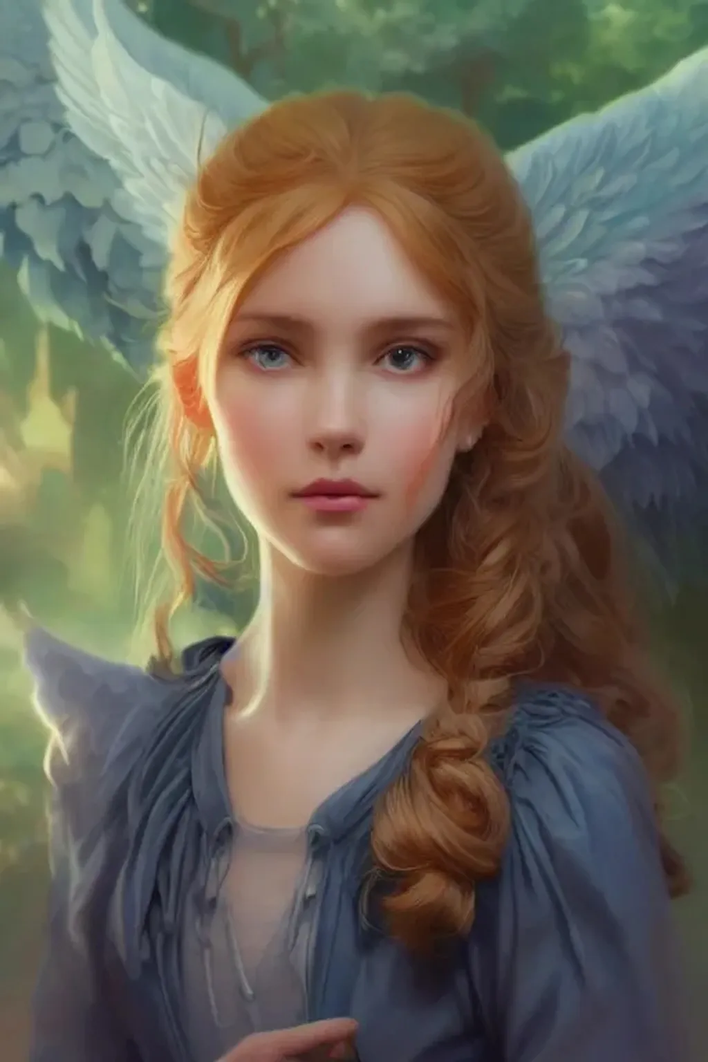 Zoom in Portrait Very beautiful Androgynous angel gi... | OpenArt