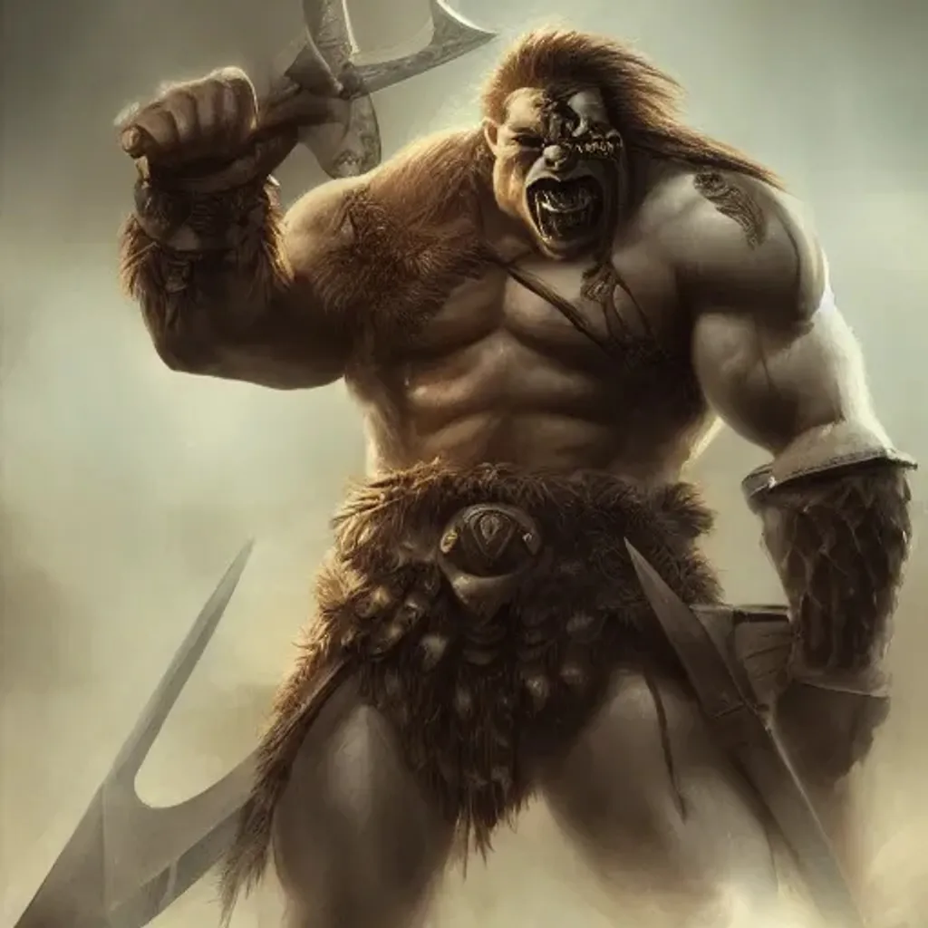 Male, Barbarian, Orc, Muscle, whole body, full armor... | OpenArt