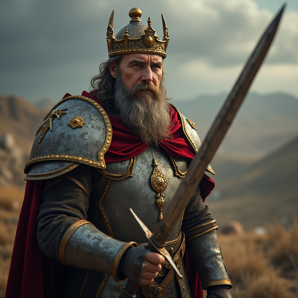 king with sword