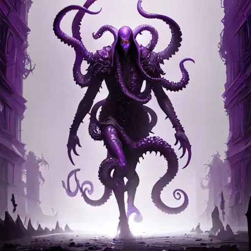 Purple knight, eldritch being, tentacles, lovecraft,...