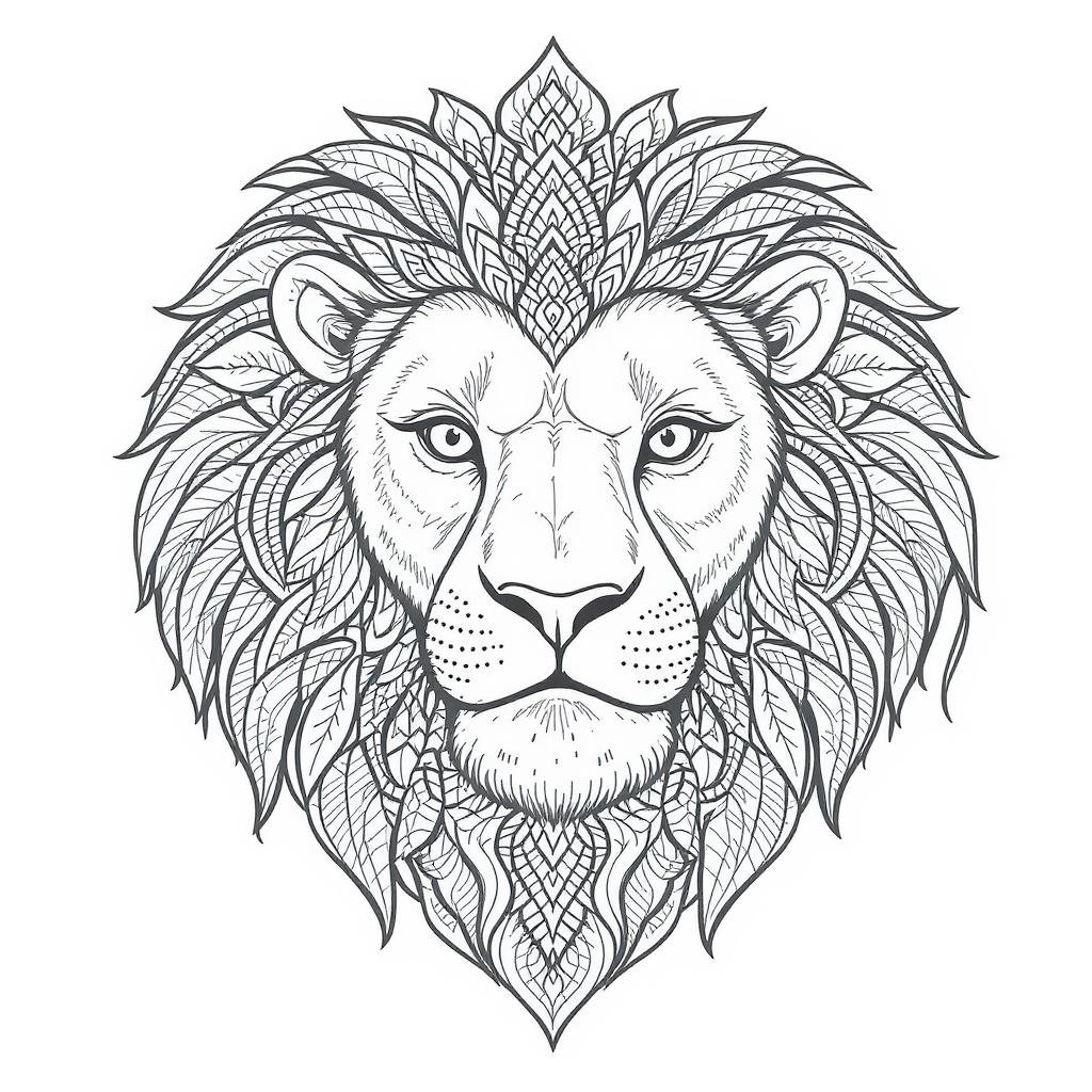 make a coloring page featuring a lion monkey must be...