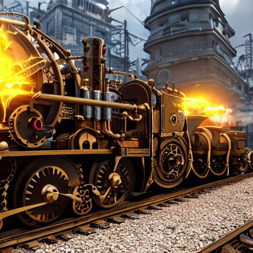steampunk train, UHD, HDR, 8K, RPG, UHD render, HDR... | OpenArt