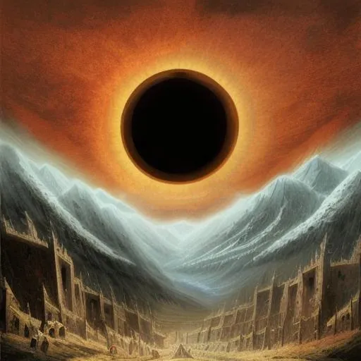 a round cave entrance with an iris, eye, digital art... | OpenArt