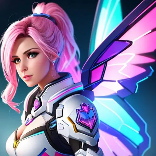 high quality, beautiful woman, pink mercy from overw... | OpenArt