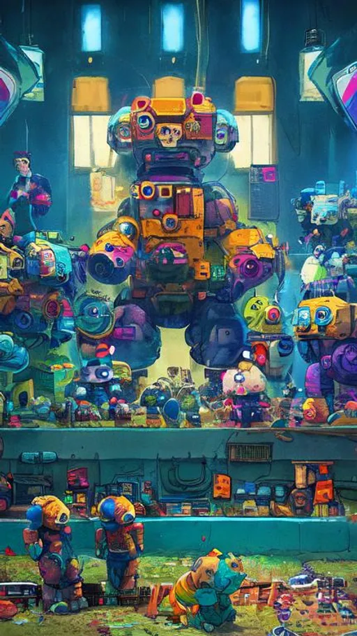 Weird colorful teddy bears, nuclear wasteland, assem... | OpenArt