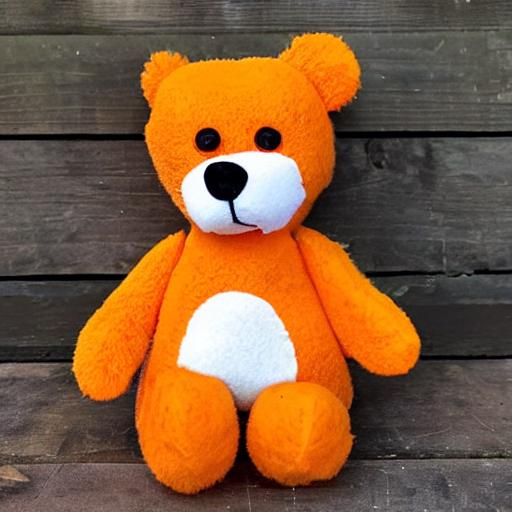 Orange and white candy corn teddy bear with two eyes... | OpenArt