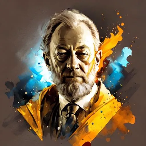 Albus Dumbledore, fire background.