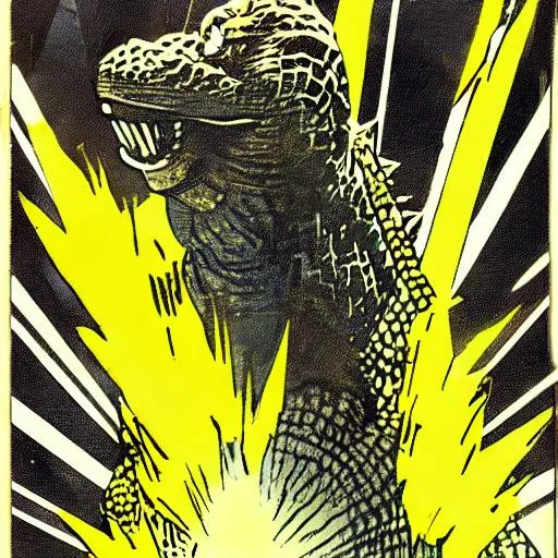 Godzilla couple, two Godzillas kissing, one male and... | OpenArt
