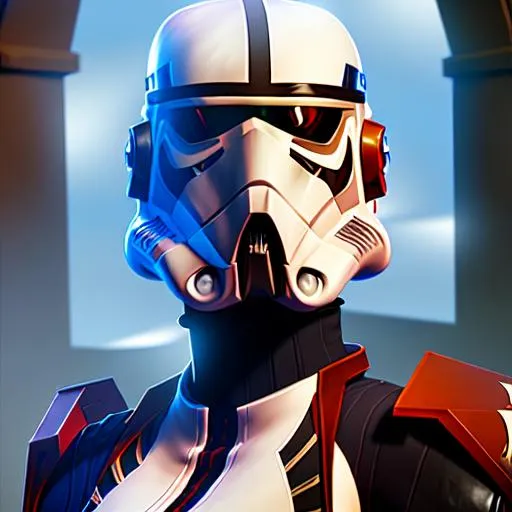 a torso portrait of a female clone trooper phase 2,... | OpenArt