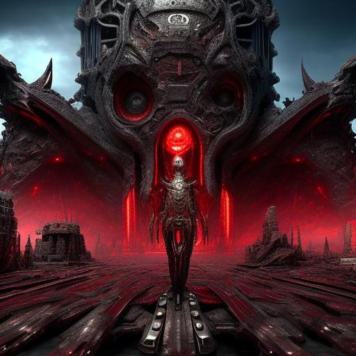 Technological terror, detailed scene, digital painti...