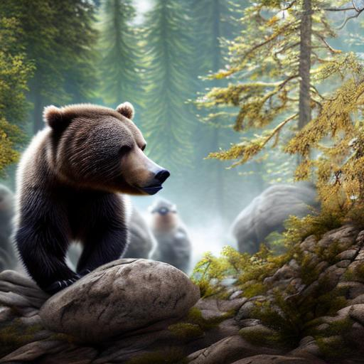 a cute Chibi baby Grizzly Bear cub, ((made out of me...