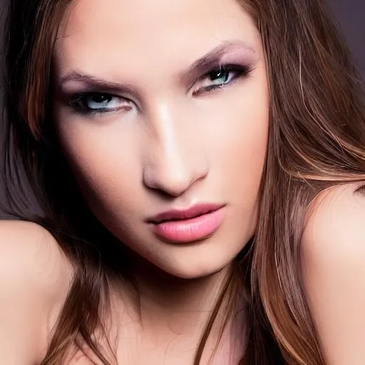 A beautiful female model, strobe lighting