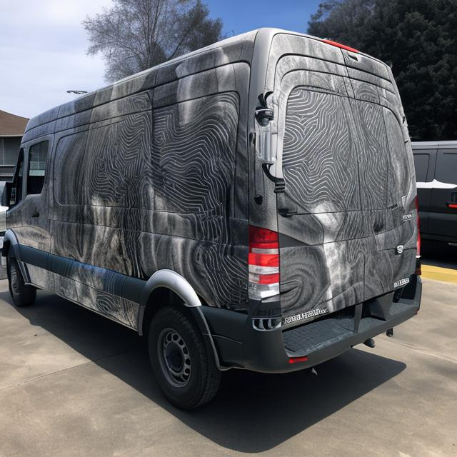 Black and grey topographic map art vehicle wrap for...