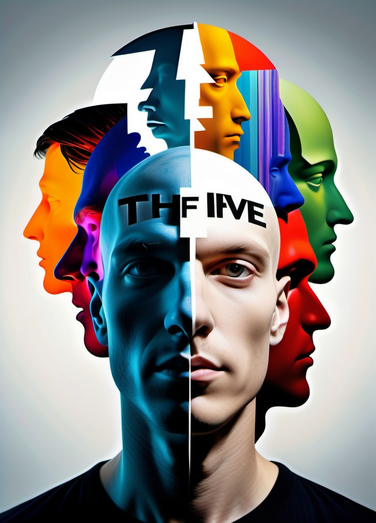 A surreal, dreamlike image of a man's head splitting...