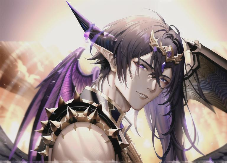 Male Knight with wings, Scythe, Dark Elf Fantastica... | OpenArt