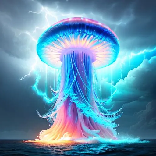 gigantic monstrosity jellyfish sea monster, highly d... | OpenArt